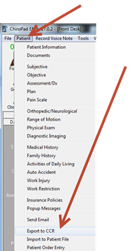 Creating a CCR file to send to the Updox Patient Portal