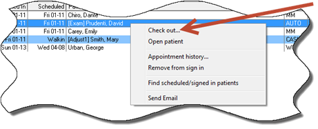 Scheduling at Patient Check-Out