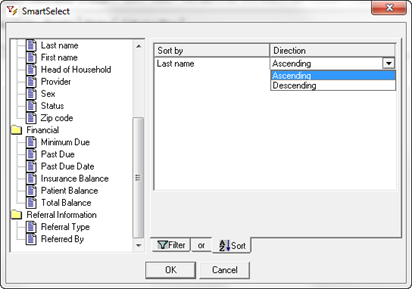 SmartSelect user interface